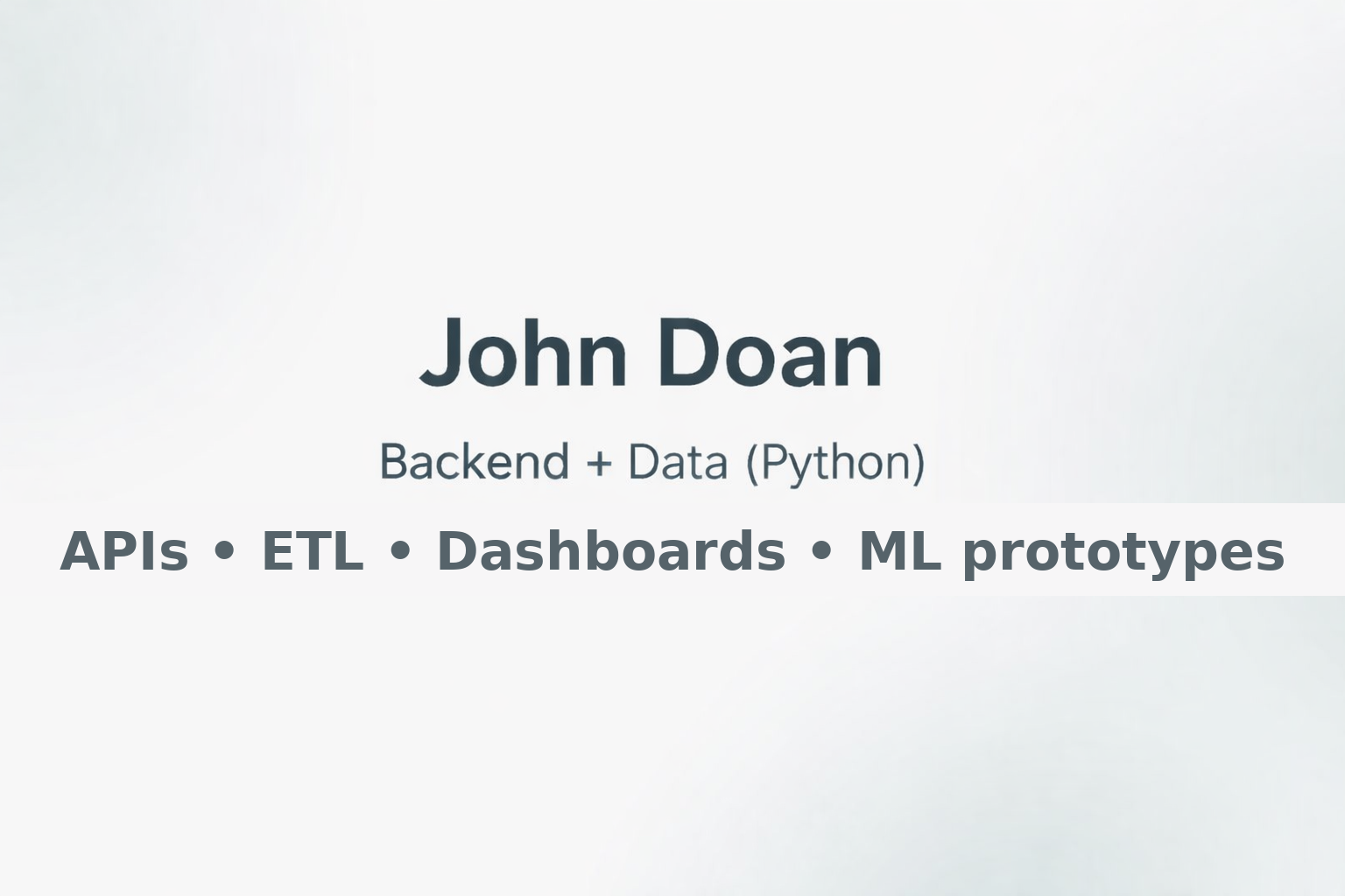 AI & ML Projects — John Doan